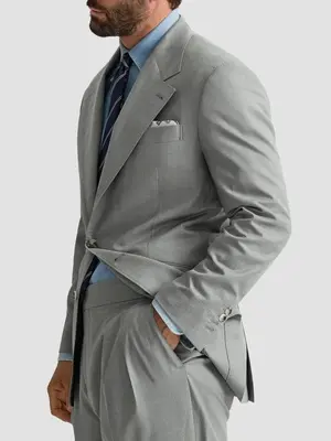 Brunello Cucinelli Virgin Wool And Silk Lightweight Hopsack Cavallo Tailor Blazer