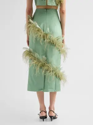 Azeeza Josephine Feather Embellished Skirt