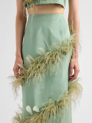Azeeza Josephine Feather Embellished Skirt