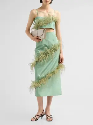 Azeeza Josephine Feather Embellished Skirt