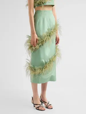 Azeeza Josephine Feather Embellished Skirt