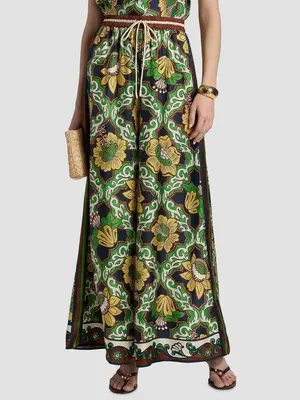 ALEMAIS Liana Silk Palazzo Pants