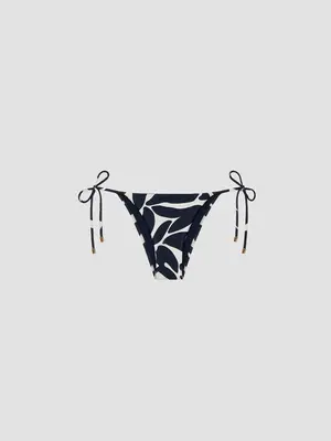 VIX PAULA HERMANNY Leaf-print Side-tie Bikini Bottom
