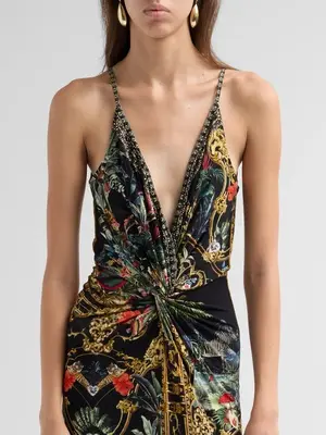 Camilla Print Strappy Twist Maxi Dress