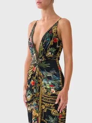 Camilla Print Strappy Twist Maxi Dress