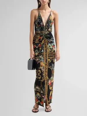 Camilla Print Strappy Twist Maxi Dress