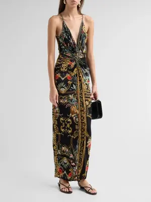 Camilla Print Strappy Twist Maxi Dress