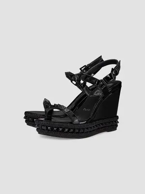 CHRISTIAN LOUBOUTIN Pyra Clou Patent Leather 110mm Wedges