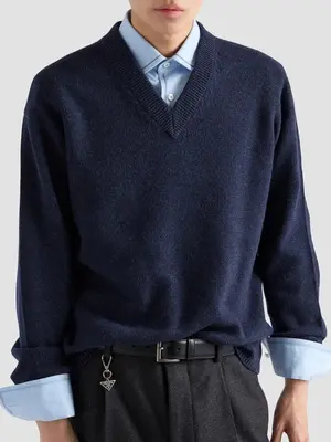 Prada Re-cashmere V-neck Sweater