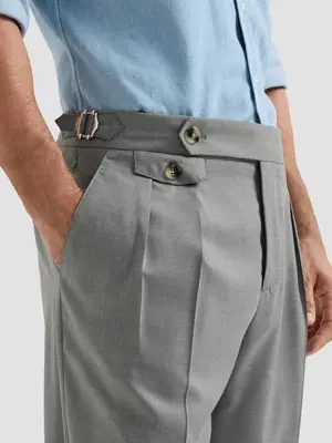 Brunello Cucinelli Virgin Wool And Silk Lightweight Hopsack Trousers