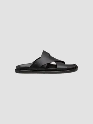 STUART WEITZMAN Berkley Crisscross Leather Sandals - Black