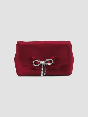 JIMMY CHOO Mini Bow Satin Crossbody Bag