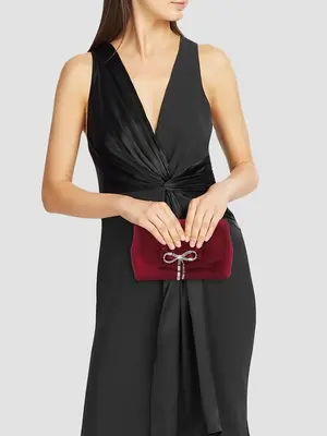 JIMMY CHOO Mini Bow Satin Crossbody Bag