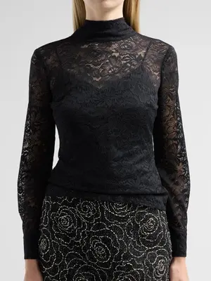 MILLY Raz Lace Tie Top