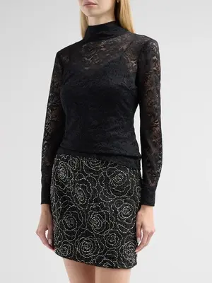 MILLY Raz Lace Tie Top