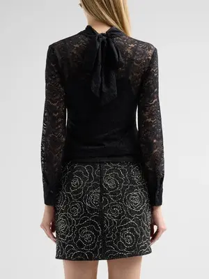 MILLY Raz Lace Tie Top