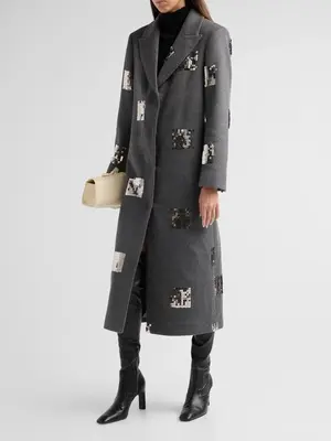 MILLY Wanda Sequin Coat