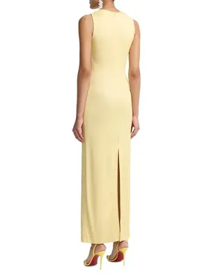 Oscar De La Renta Porcelain Flower Jersey Gown