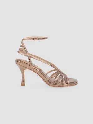 Badgley Mischka Russel Ii 80mm Leather Sandals - Bronze Lizard