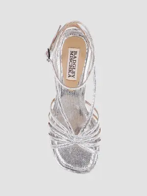 Badgley Mischka Russel Ii 80mm Leather Sandals - Silver Lizard