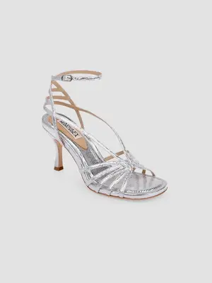Badgley Mischka Russel Ii 80mm Leather Sandals - Silver Lizard