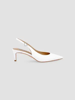 Badgley Mischka Ruthie 55mm Embellished-buckle Slingback Pumps - White Crepe