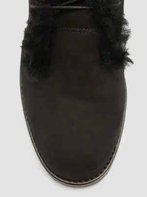 Manolo Blahnik Mircus Suede & Shearling Ankle Boots