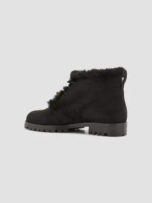 Manolo Blahnik Mircus Suede & Shearling Ankle Boots