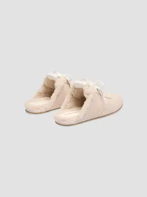 STUART WEITZMAN Bond Suede & Shearling Lace-up Mules