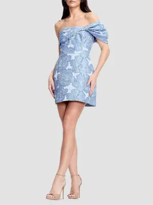 Dress The Population Olive Floral Jacquard Cocktail Dress