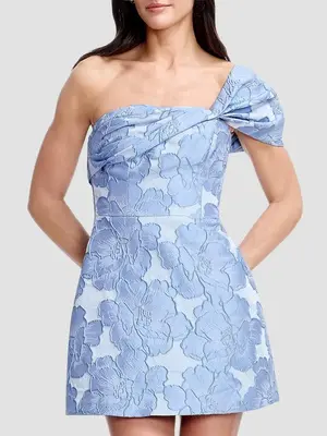 Dress The Population Olive Floral Jacquard Cocktail Dress