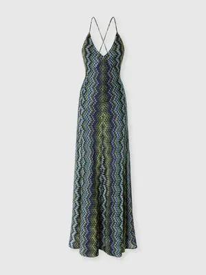 Missoni Long Viscose Dress With Snake Motif - Multicoloured