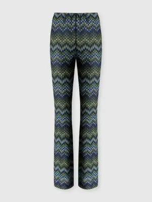 Missoni Snake Motif Viscose Flare Trousers Multicoloured
