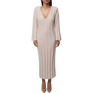JLUXLABEL Warm Drift Knit Dress - Stone