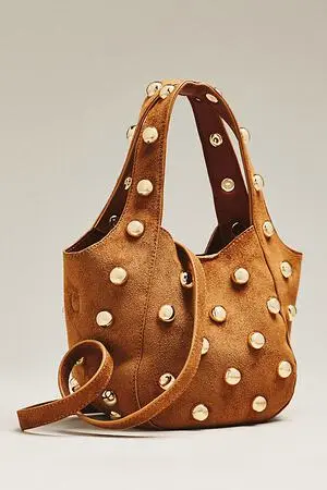 Anthropologie Sonia Faux Suede Mi Slouchy Tote Bag - Coffee