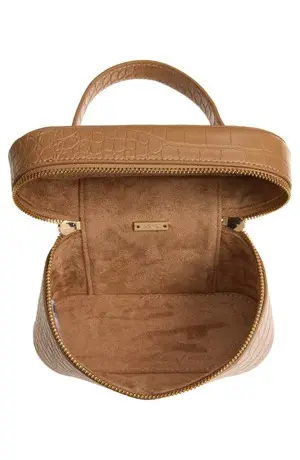Mango Camelia Croc Embossed Faux Leather Crossbody Bag - Medium Brown