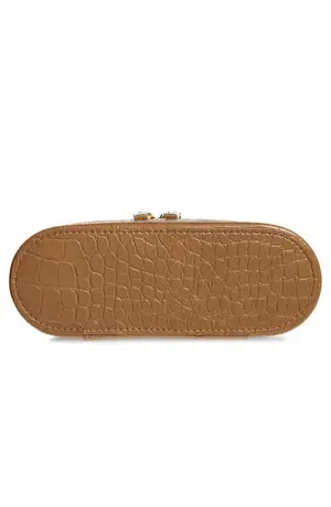 Mango Camelia Croc Embossed Faux Leather Crossbody Bag - Medium Brown