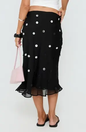 Princess Polly Kessiah Sequin Low Rise Midi Skirt