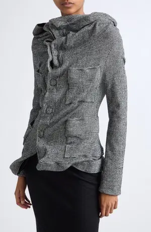 Junya Watanabe Twisted Wool Blend Jacket - Houndstooth
