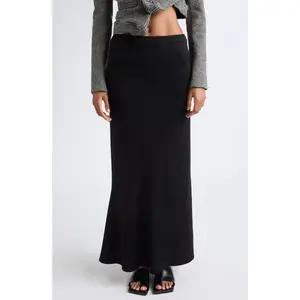 Junya Watanabe Wool Jersey Maxi Skirt - Black
