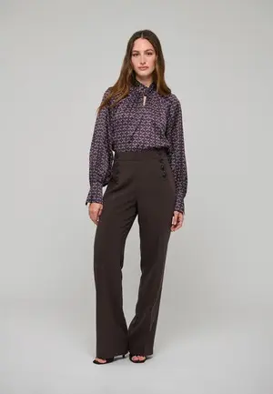 DEA KUDIBAL Madelainedea Silk Tie Neck Blouse - Eclipse Moonlight