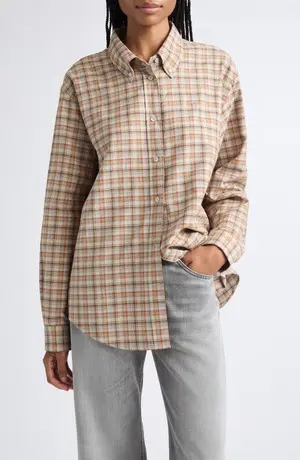 Acne Studios Sandrea Check Cotton & Linen Shirt