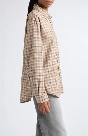 Acne Studios Sandrea Check Cotton & Linen Shirt