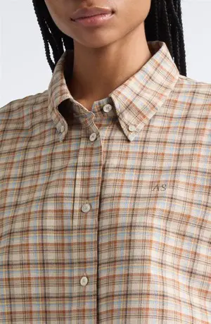 Acne Studios Sandrea Check Cotton & Linen Shirt