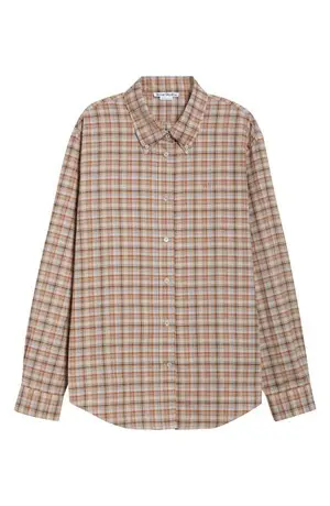 Acne Studios Sandrea Check Cotton & Linen Shirt