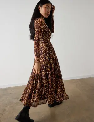 Whistles Abstract Mesh Midi Dress