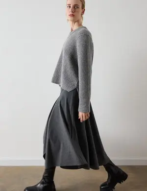 Whistles Draped Asymmetric Midi Skirt