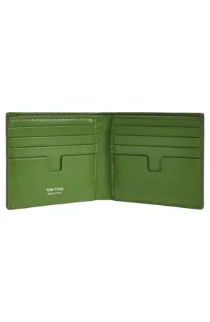 TOM FORD Embossed Leather Bifold Wallet - Cardamom