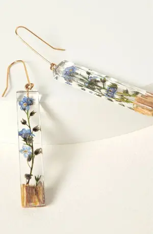 UNCOMMON GOODS Forget-me-not Palo Santo Earrings