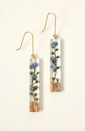 UNCOMMON GOODS Forget-me-not Palo Santo Earrings